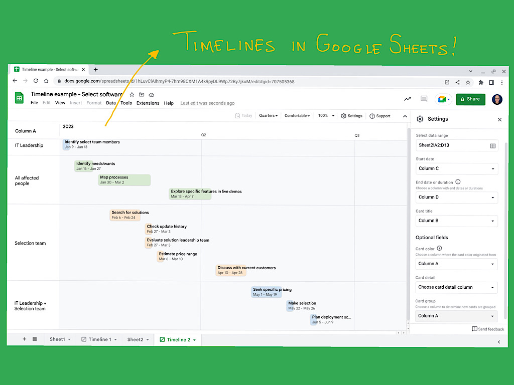 MDS Tech - Create a Timeline in Google Sheets