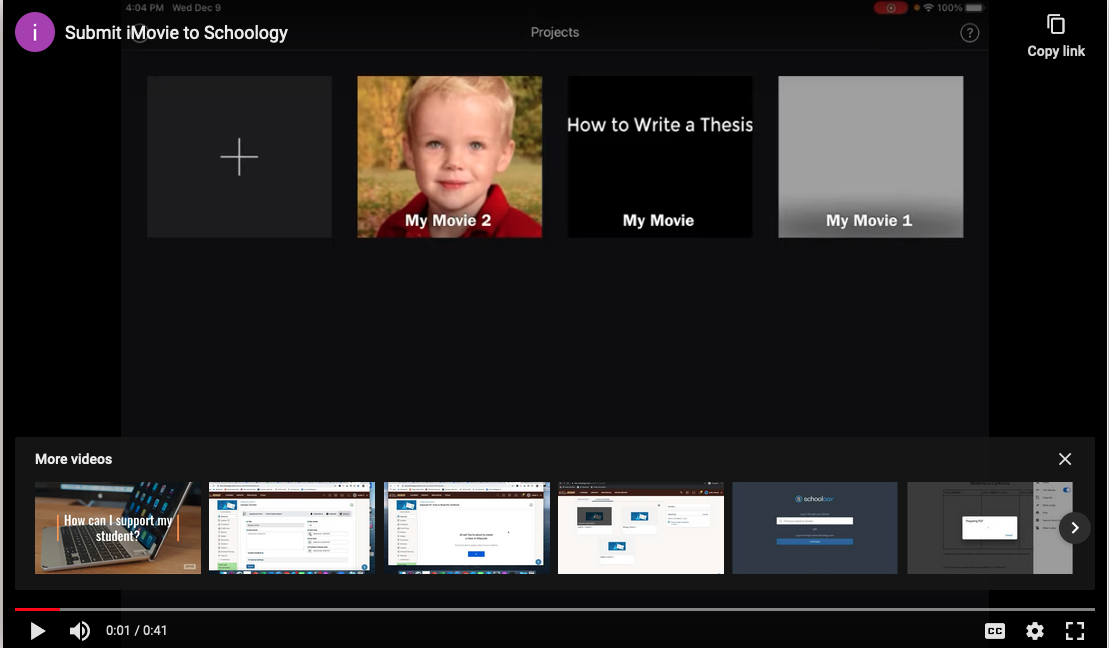 MDS Tech - iMovie to Schoology